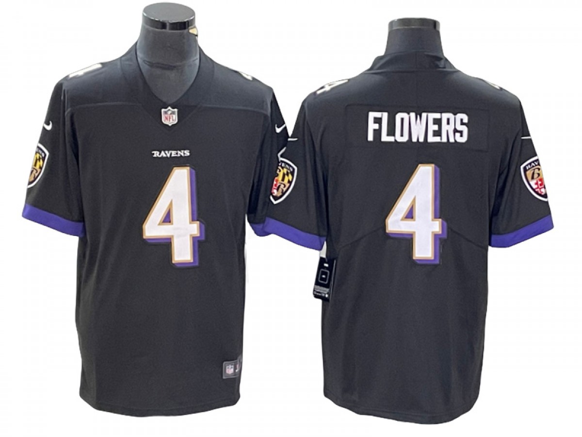 Baltimore Ravens 4 Zay Flowers Black Vapor Limited Jersey